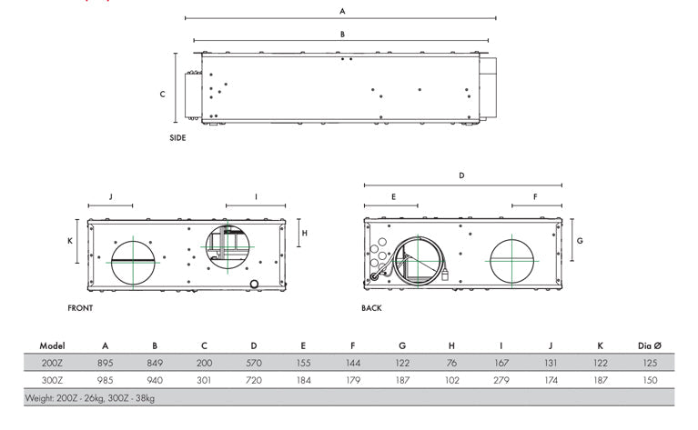 Vent-Axia Lo-Carbon Sentinel Kinetic Horizontal Heat Recovery Unit 300